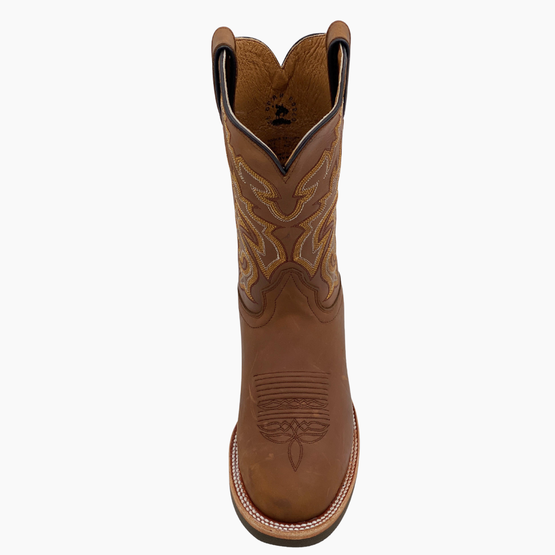 Bota Vaquera Miel Punta Oval Suela Flex – El Gran Rodeo Boutique
